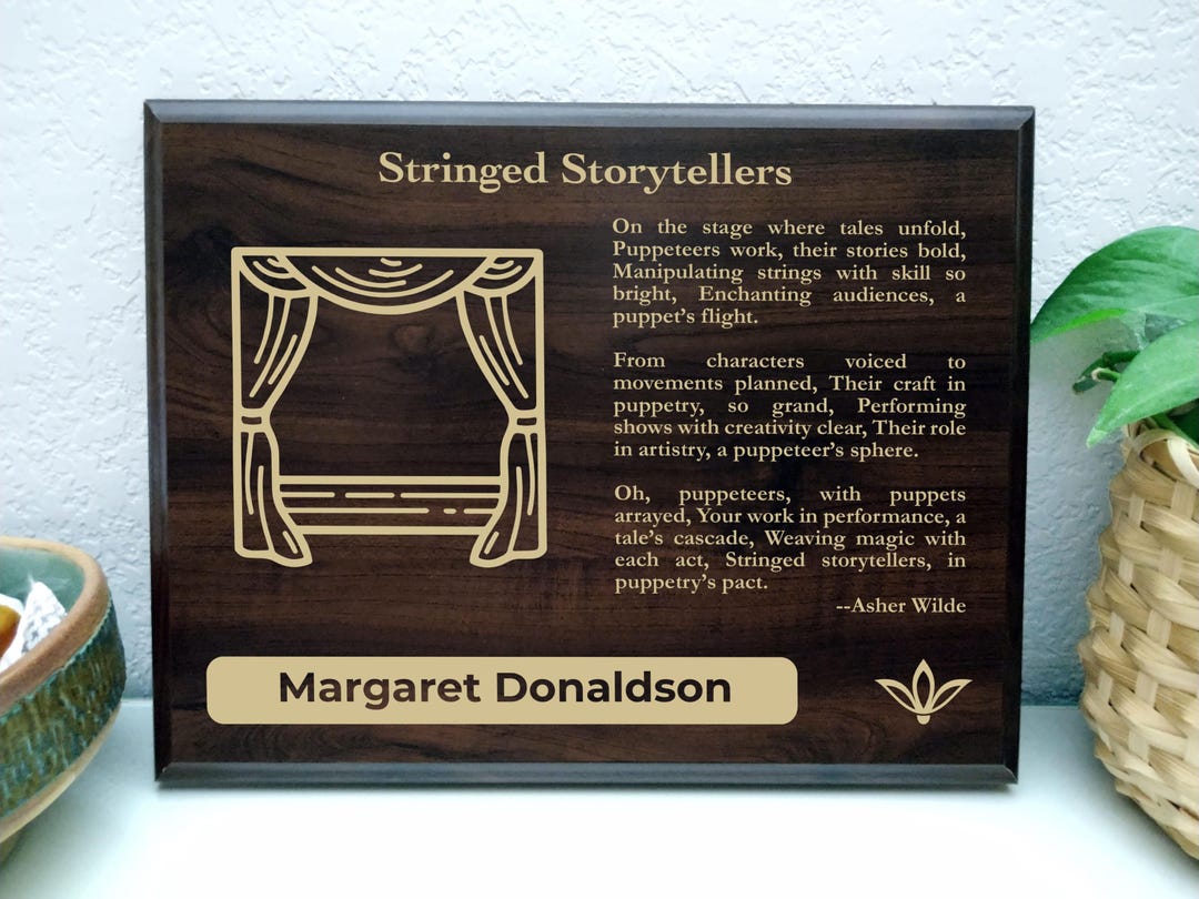 Puppet Gift Plaque | Personalized Poem for Puppet Show Performers ...