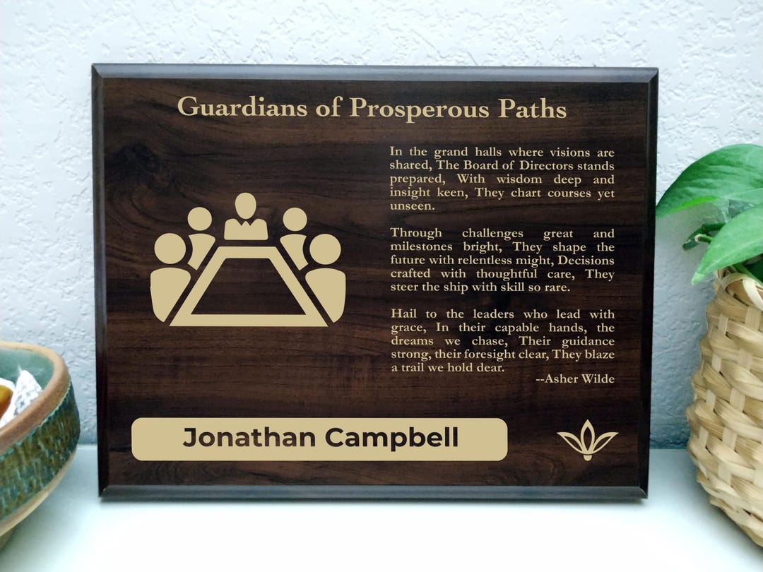 Directors Gift Plaque | Personalized Poem for Strategic Leadership ...