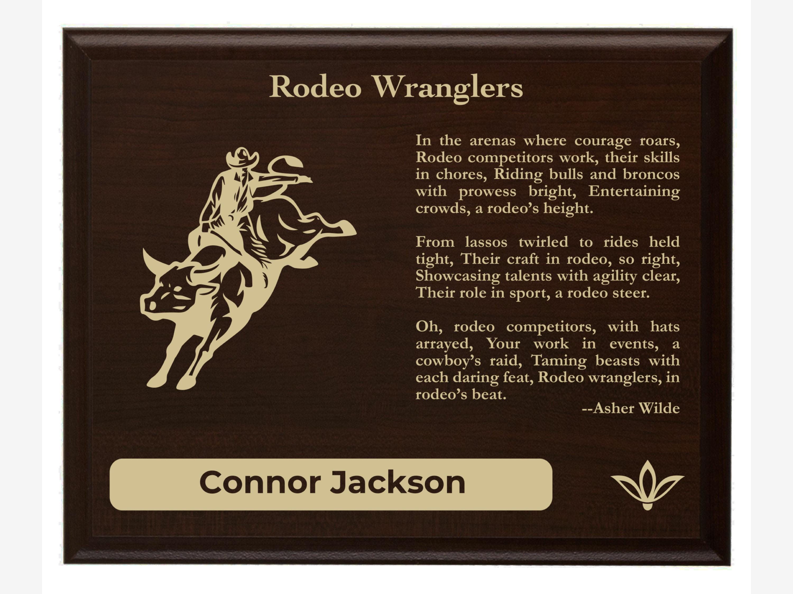 Rodeo Gift Plaque | Personalized Poem for Bull-riding | Professional ...