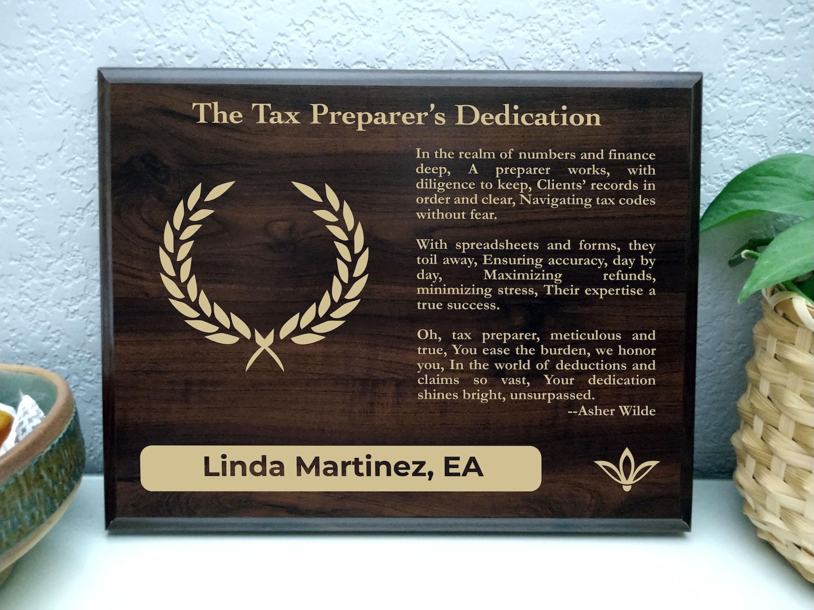 Tax Preparer Gift Plaque | Personalized Poem for Enrolled Agents ...