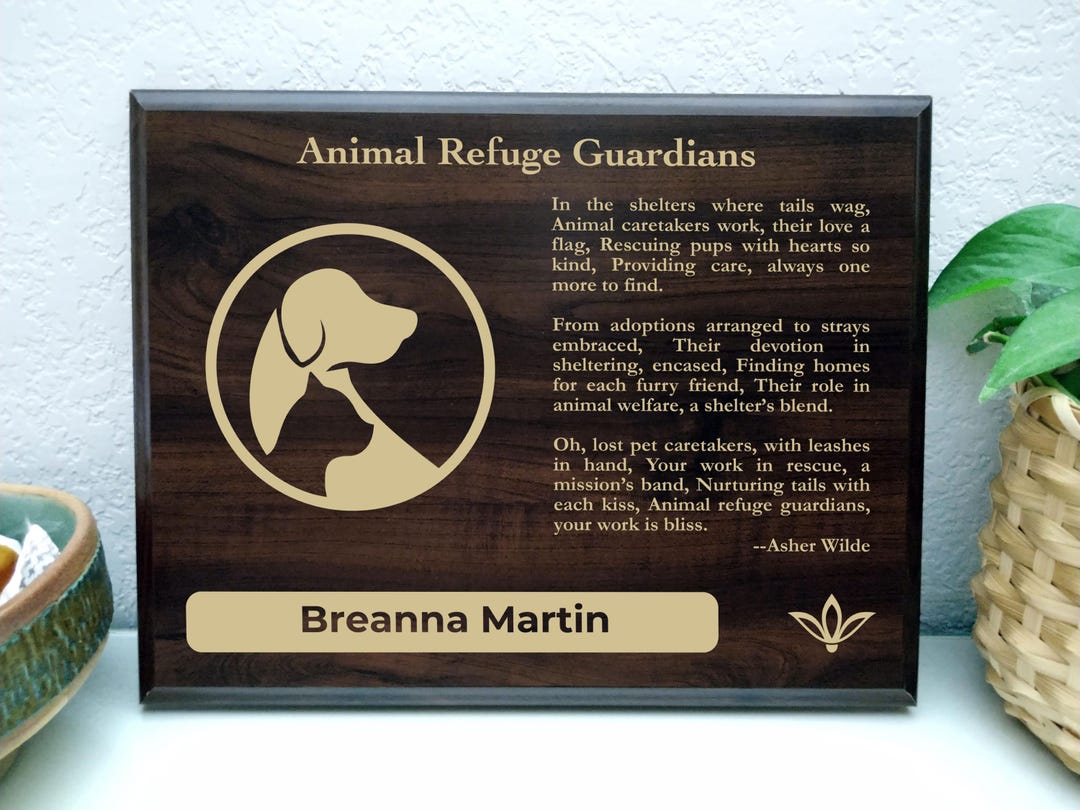 Dog Shelter Gift Plaque | Personalized Poem for Dog Pounds | Animal ...