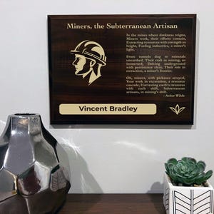 Miner Gift Plaque | Personalized Poem for Underground Resource ...