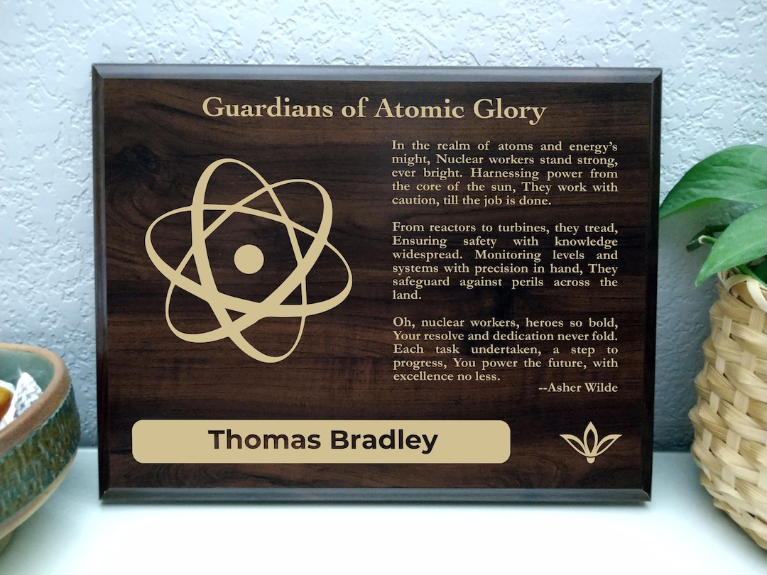Nuclear Worker Gift Plaque | Personalized Poem for Radiation Safety ...