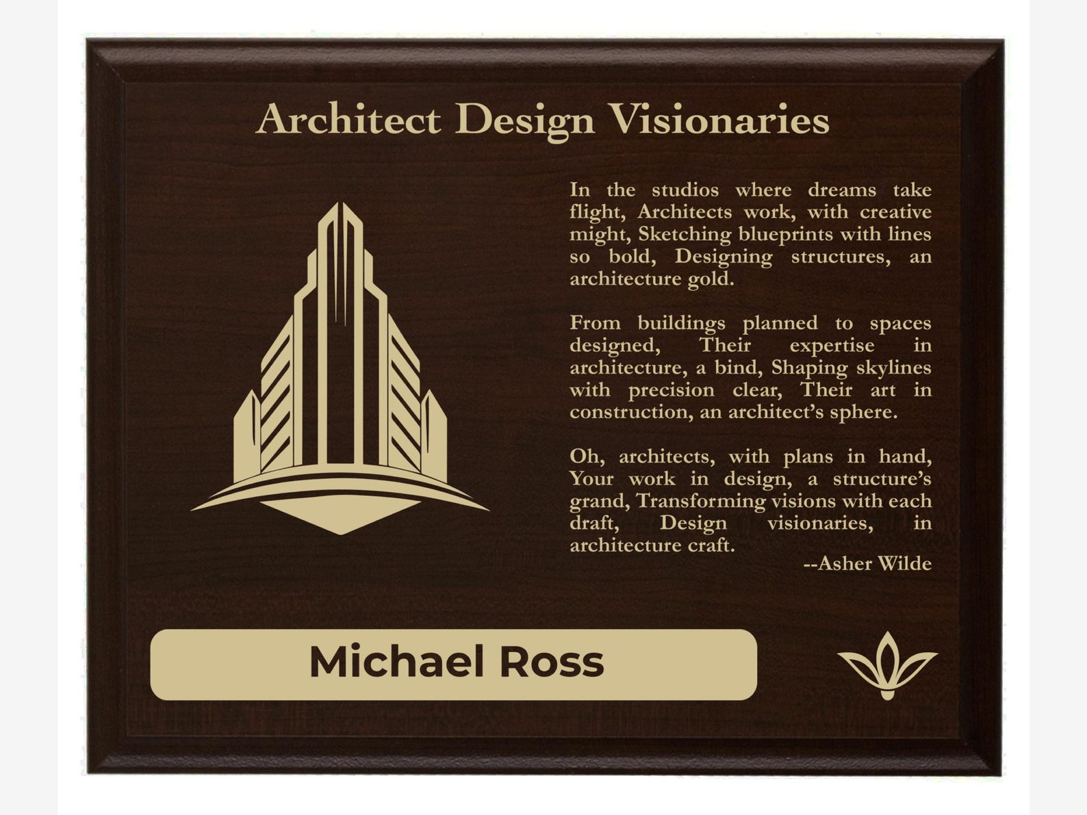 Architect Gift Plaque | Personalized Poem for Commercial Building ...
