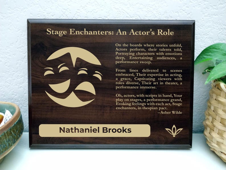Actors Gift Plaque | Personalized Poem for Dramatic Theater ...