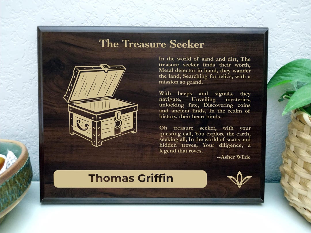 Metal Detector Gift Plaque | Personalized Poem for Treasure Hunting ...