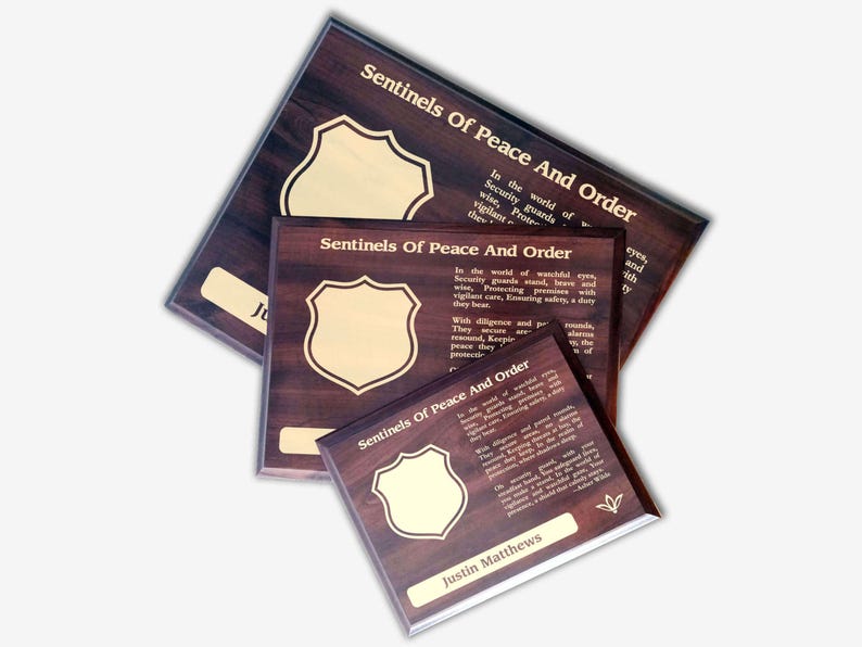 Security Guard Gift Plaque | Personalized Poem for Protection Services ...