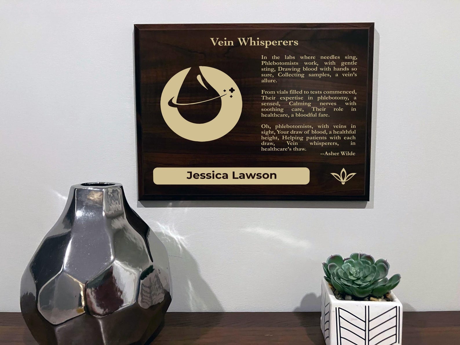 Phlebotomist Gift Plaque | Personalized Poem for Blood Collection ...