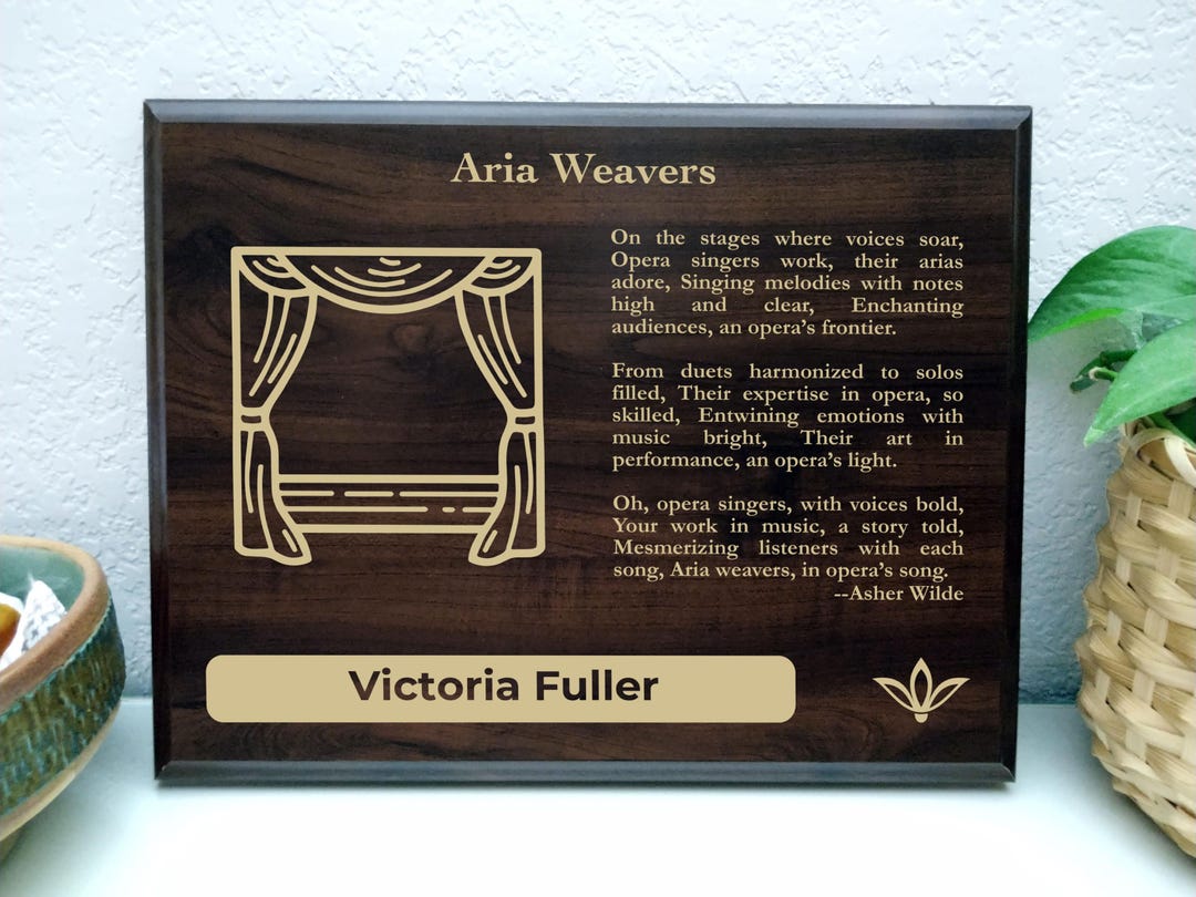Opera Gift Plaque | Personalized Poem for Dramatic Performances ...