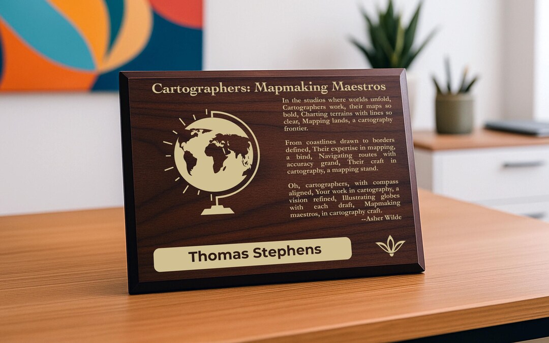 Cartographer Gift Plaque | Personalized Poem for Detailed Map Making ...