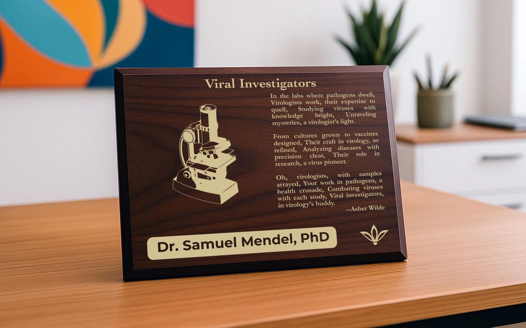 Virologist Gift Plaque | Personalized Poem for Virology & Infectious ...