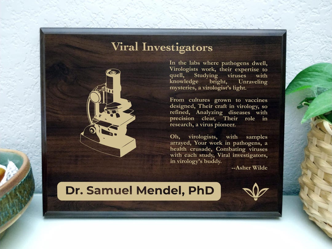 Virologist Gift Plaque | Personalized Poem for Virology & Infectious ...
