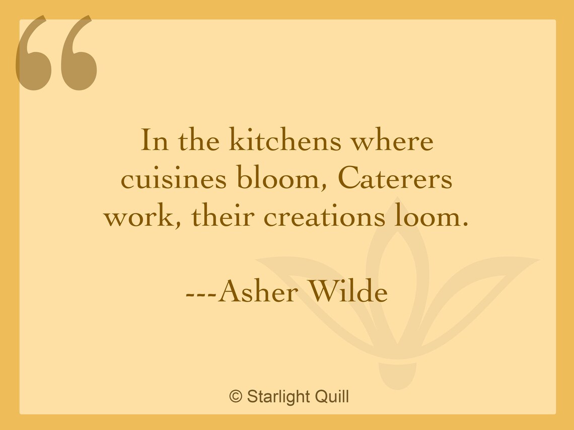 Caterer Gift Plaque | Personalized Poem for Culinary Artistry | Event ...