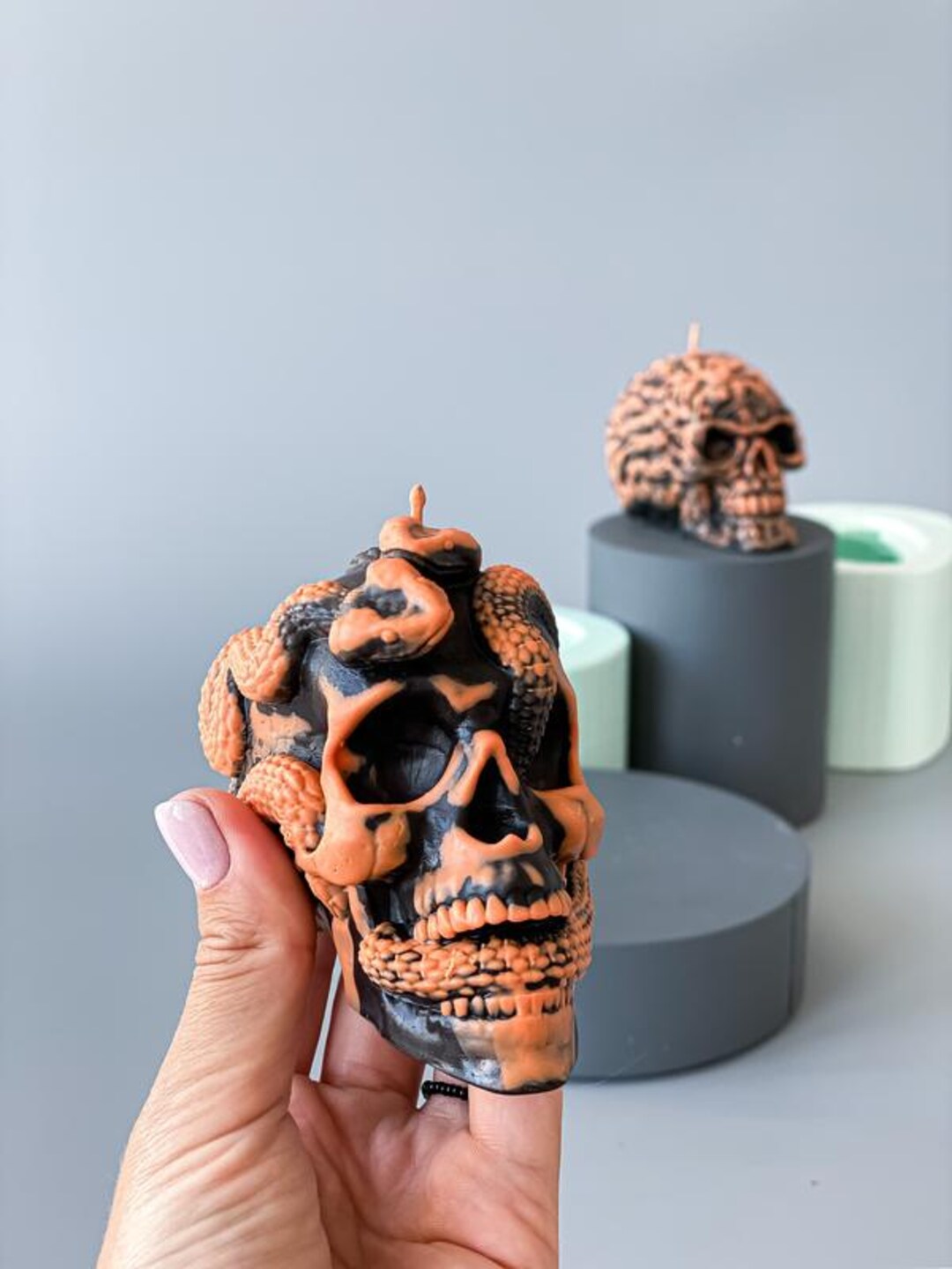 Large 8cm 3.15 Inch Skull Mold SET Snakes Skull Mold, Skull Molds ...