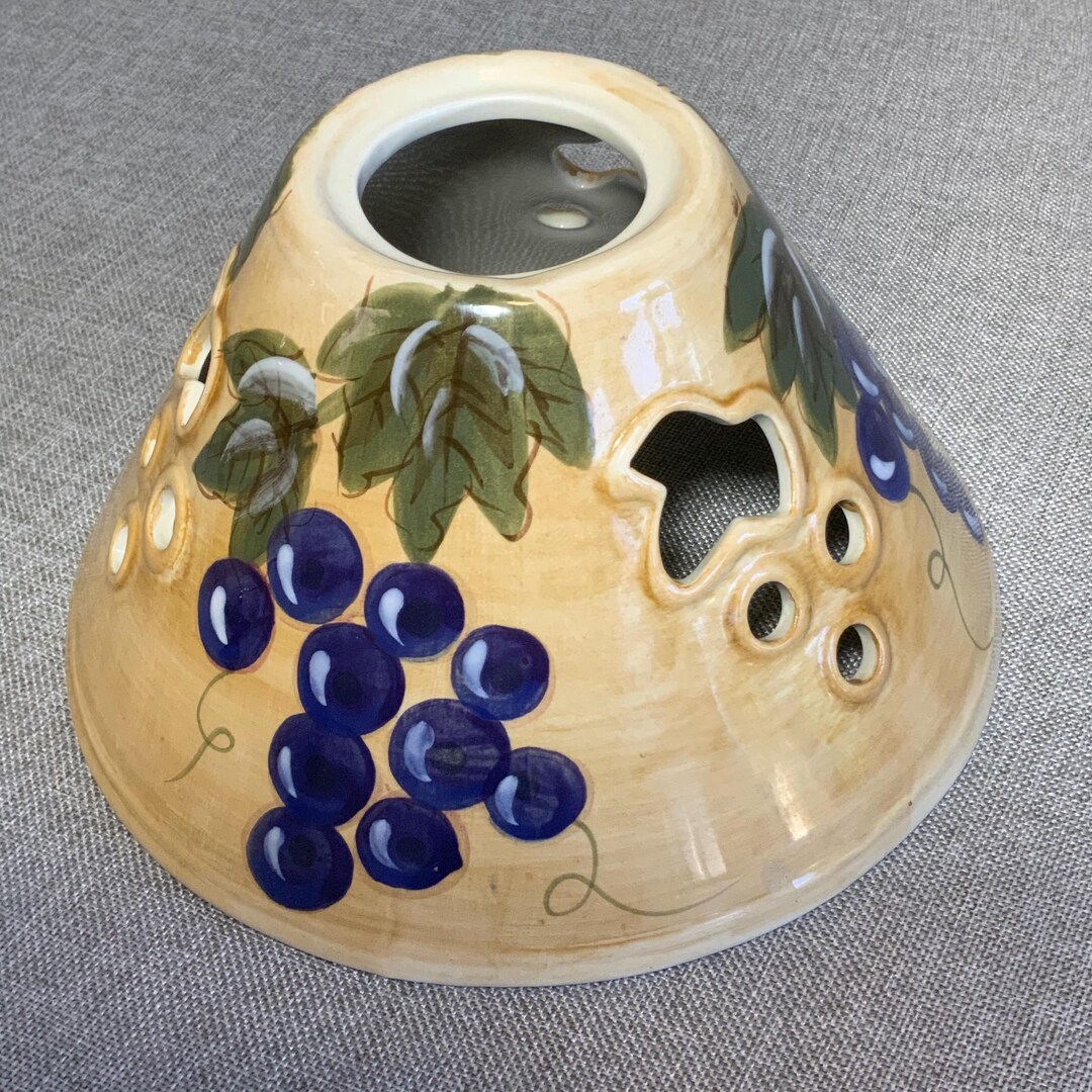 Hand Painted Ceramic Grape Lamp Shade | Tuscan Vineyard Light Fixture ...
