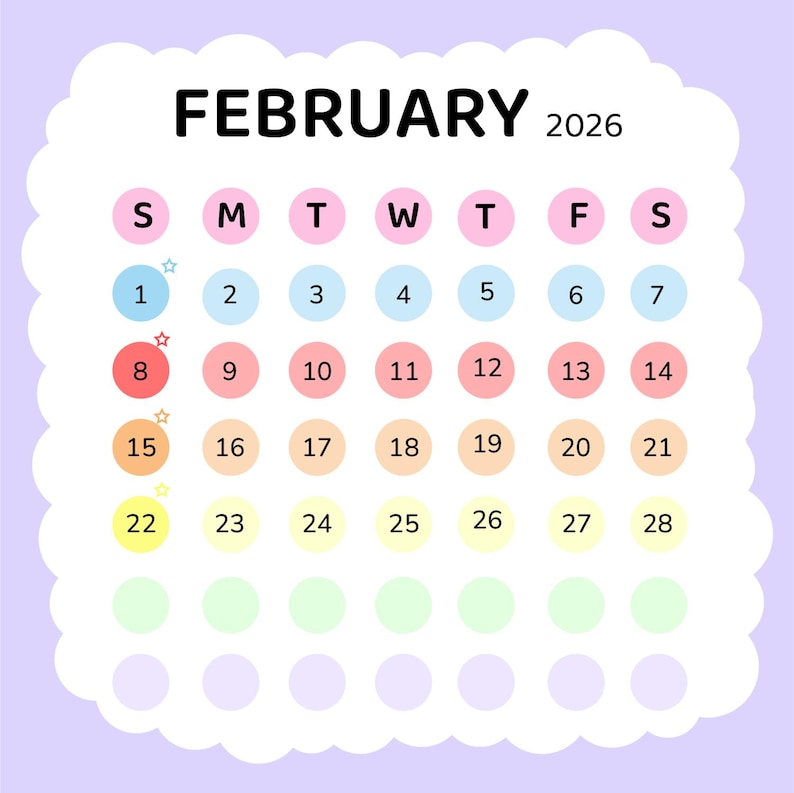2026 Pastel Calendar Printable | Illustrated Monthly Planner (digital ...