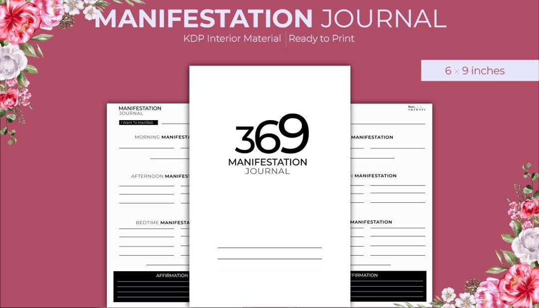 369 Manifestation Journal: Law of Attraction Planner (6x9 Printable PDF ...