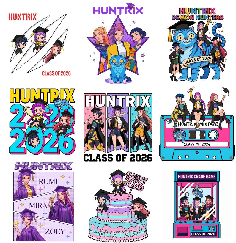 Kpop Demon Hunters 2026 Graduation PNG Bundle, Class of 2026 Senior ...
