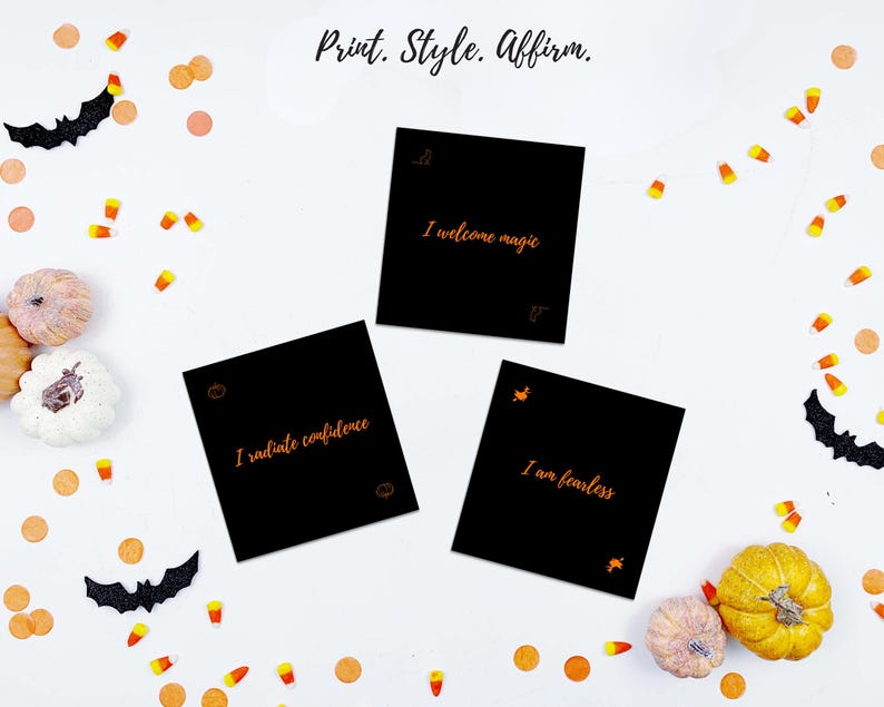 30 Halloween Affirmation Cards Printable – Self Love Digital Cards With ...