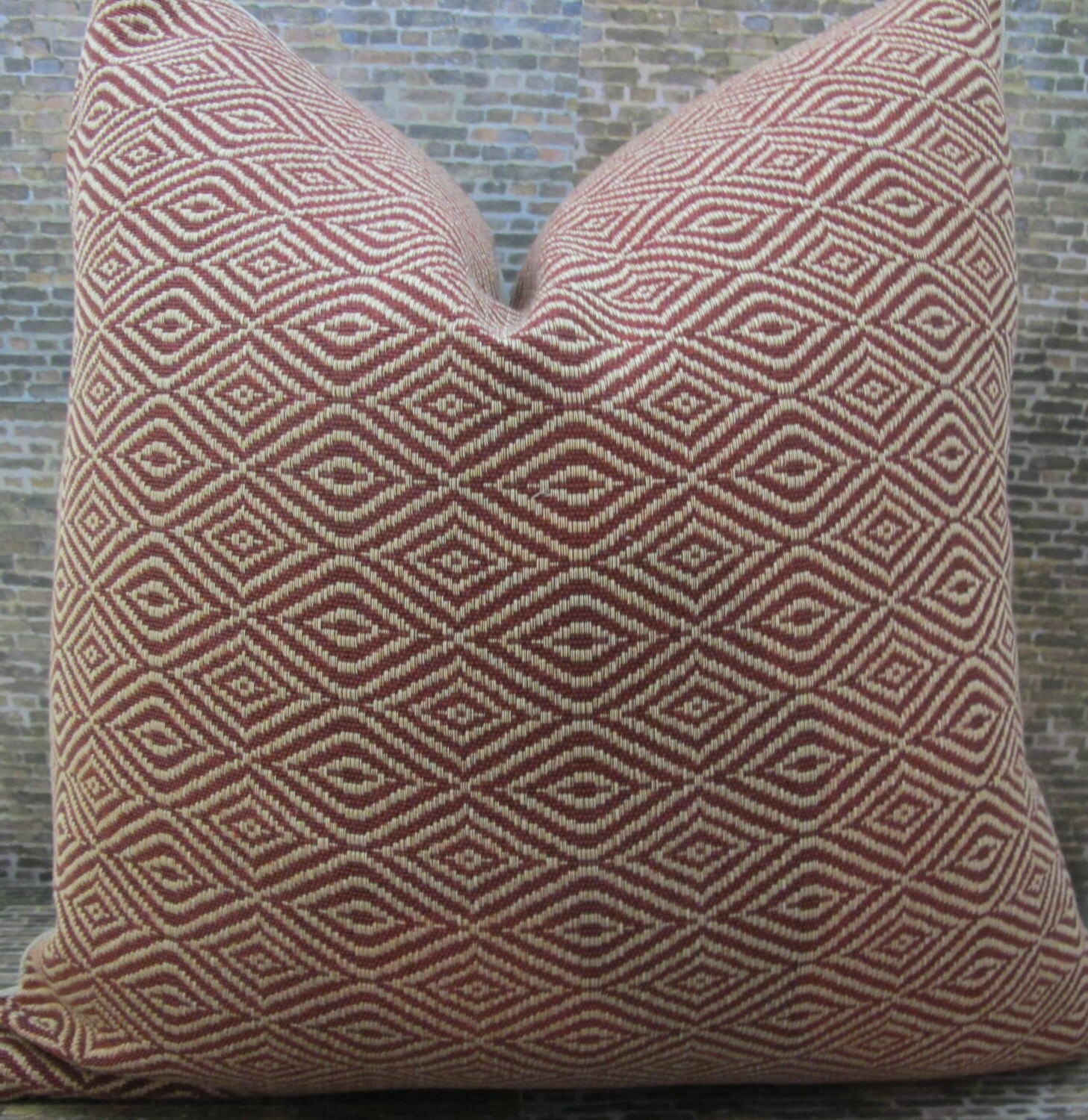 Designer Pillow Cover Lumbar - Berger Diamond Brick - Etsy