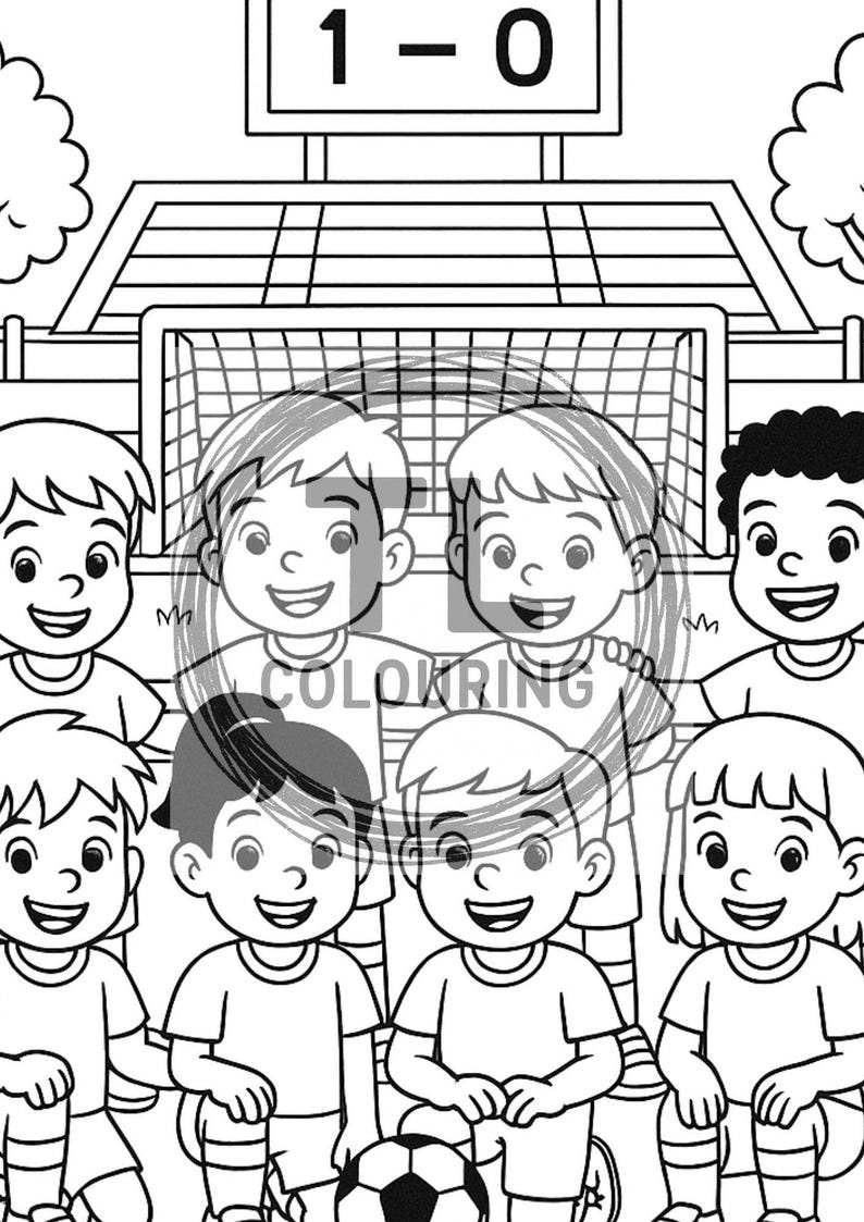 Football Coloring Page: Kids' Sports Activity (PDF Download, Ages 3 ...
