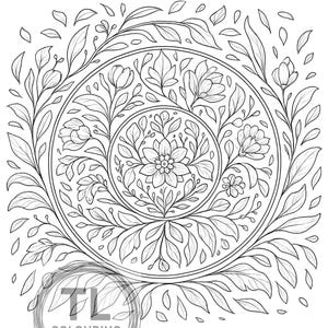 Floral Mandala Colouring Pages for Adults | 14 Printable Designs for ...