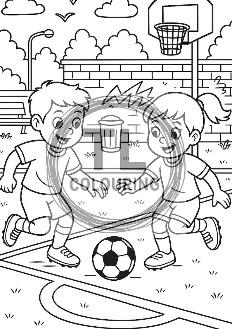 Football Coloring Page: Kids' Sports Activity (PDF Download, Ages 3 ...
