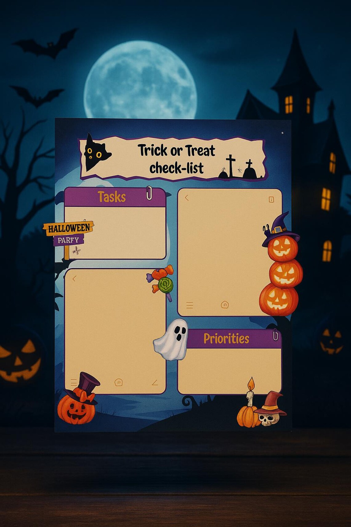 Halloween X Trick or Treat Checklist | Printable Halloween Planner | to ...