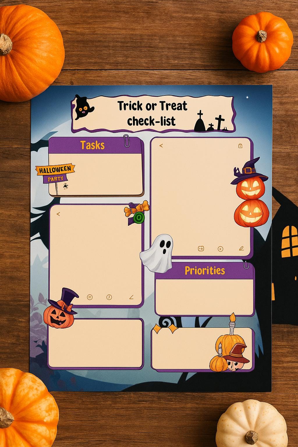 Halloween X Trick or Treat Checklist | Printable Halloween Planner | to ...