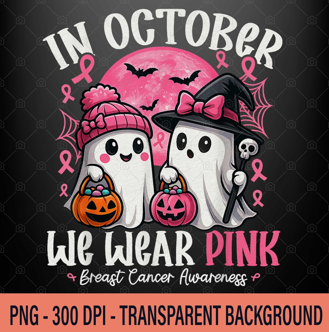 October Awareness Ghost Png, Breast Cancer Awareness Png, Halloween ...