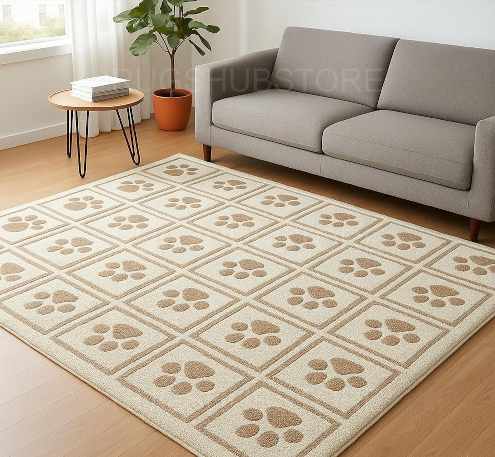 Paw Print Area Rug: Soft Non-slip Carpet, Pet Lover Home Decor - Etsy