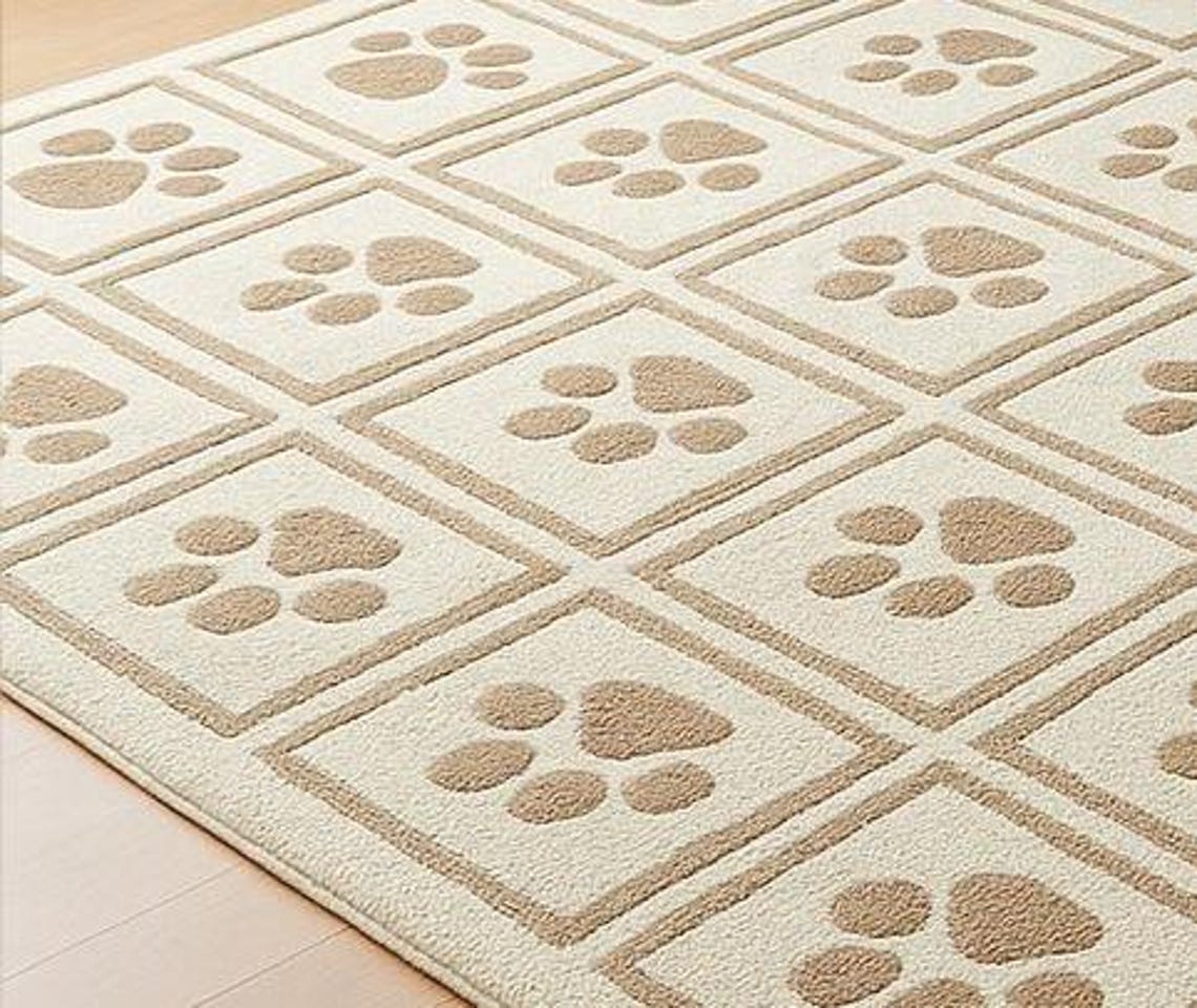 Paw Print Area Rug: Soft Non-slip Carpet, Pet Lover Home Decor - Etsy