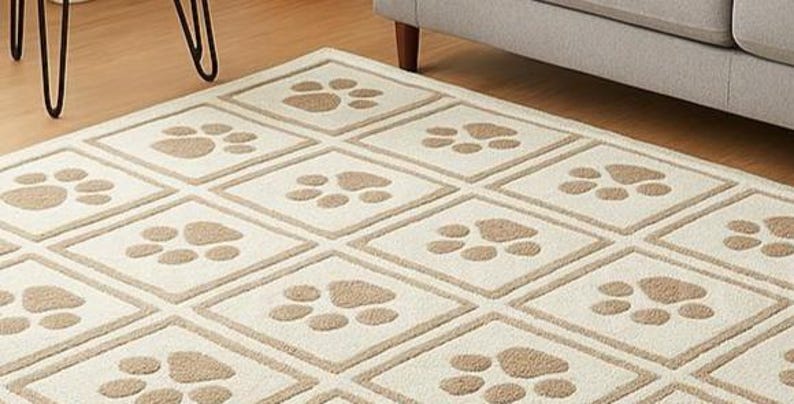 Paw Print Area Rug: Soft Non-slip Carpet, Pet Lover Home Decor - Etsy