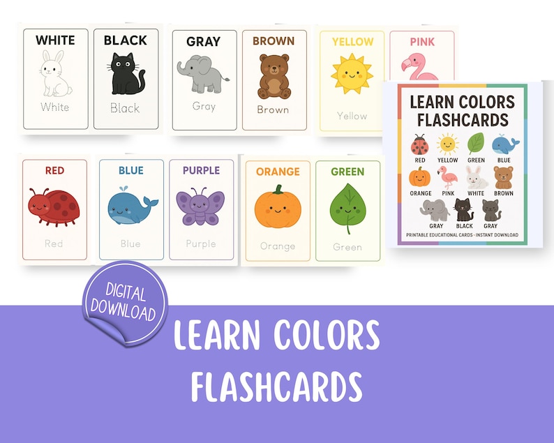 Learn Colors Flashcards for Kids | Preschool & Toddler Printable ...