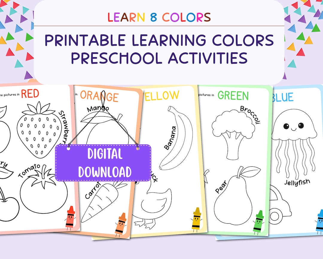 Learning Colors Printable Coloring Pages | Preschool & Kindergarten ...
