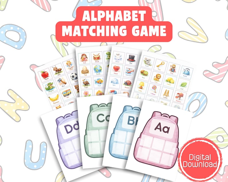 Alphabet Matching Game | Printable Letter Match Activity | ABC Busy ...