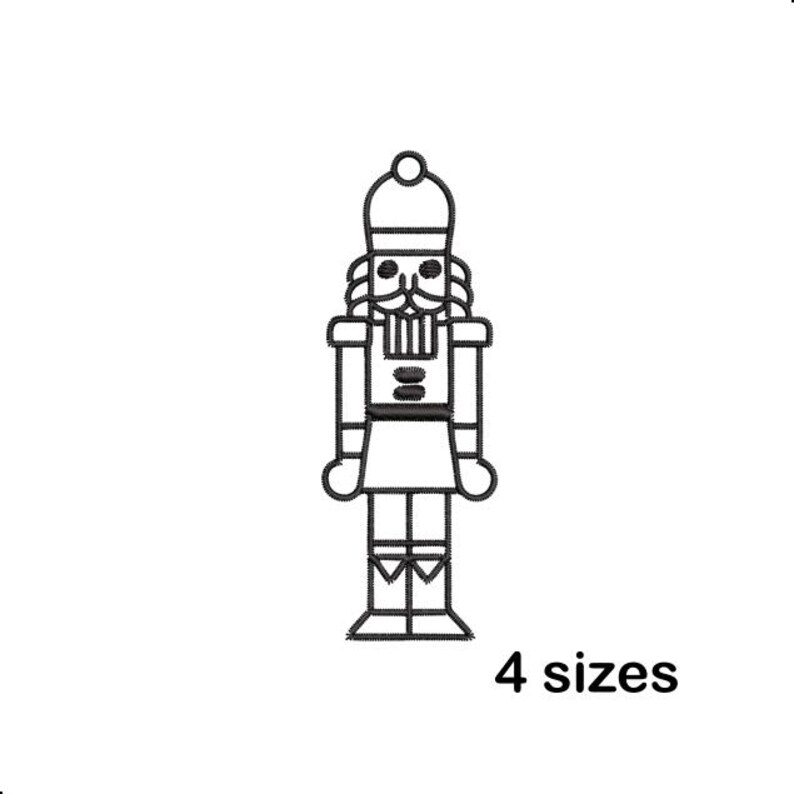 Nutcracker Embroidery Design, One Line Christmas Minimalist Outline ...