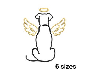 Paw Print Angel Wings Embroidery Design, Pet Memorial, Instant Download ...