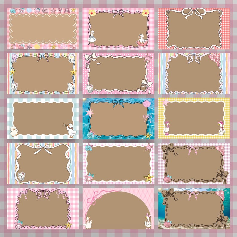 Editable Banner Border Templates Bundle | Canva Party Banners (digital ...