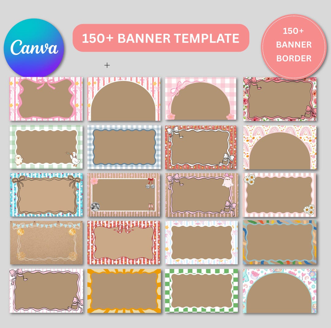 150+ Editable Canva Banner Border Templates | Birthday, Graduation ...