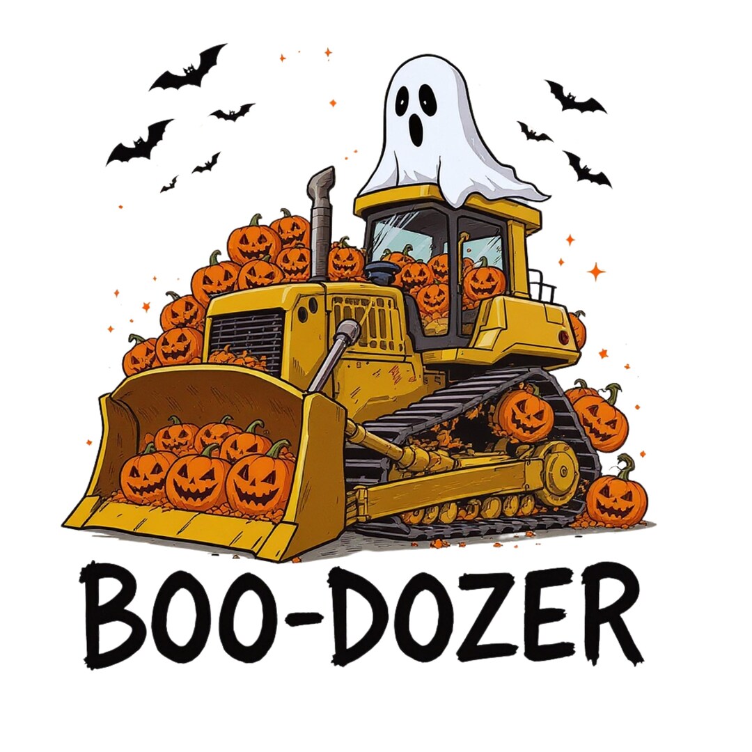 Boo Dozer PNG | Cute Ghost Pumpkin Truck | Funny Halloween Kid ...