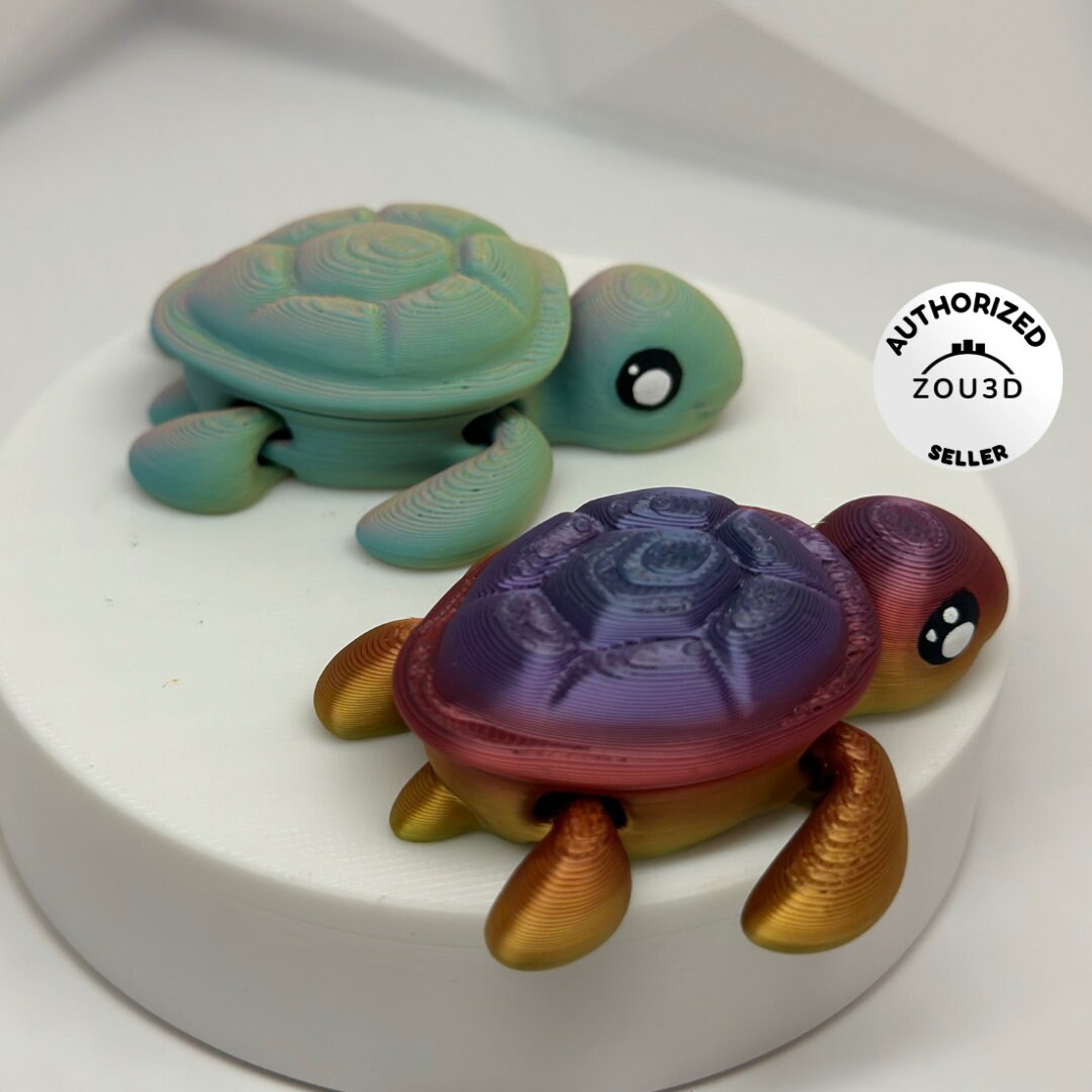 Turtle Desk Buddy Fidget Articulated 3D Toy Favors - Etsy