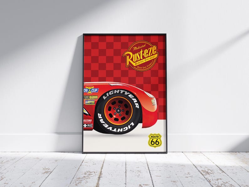 Cars Movie Mcqueen Poster Set of 3, Piston Cup, Mcqueen Poster ...