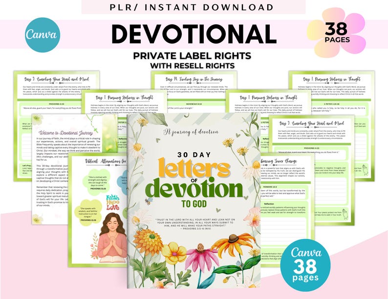 10 Faith Journal Bundle PLR Resell Canva Editable PDF Printable and ...