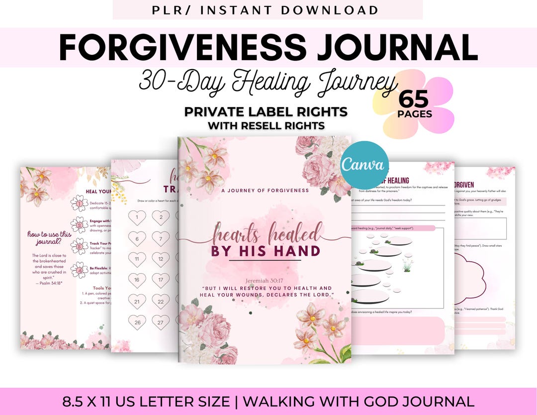 Forgiveness Journal for Commercial Use, Printable and Editable Template ...