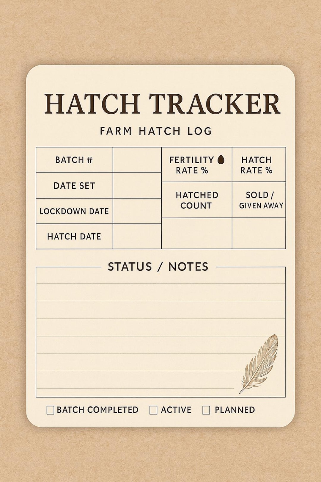 Chicken Hatch Tracker Printable: Farm & Homestead Egg Incubation Log ...