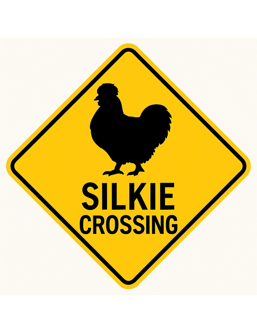 Silkie Chicken Crossing Sign: Rustic Farmhouse Coop Decor (digital ...