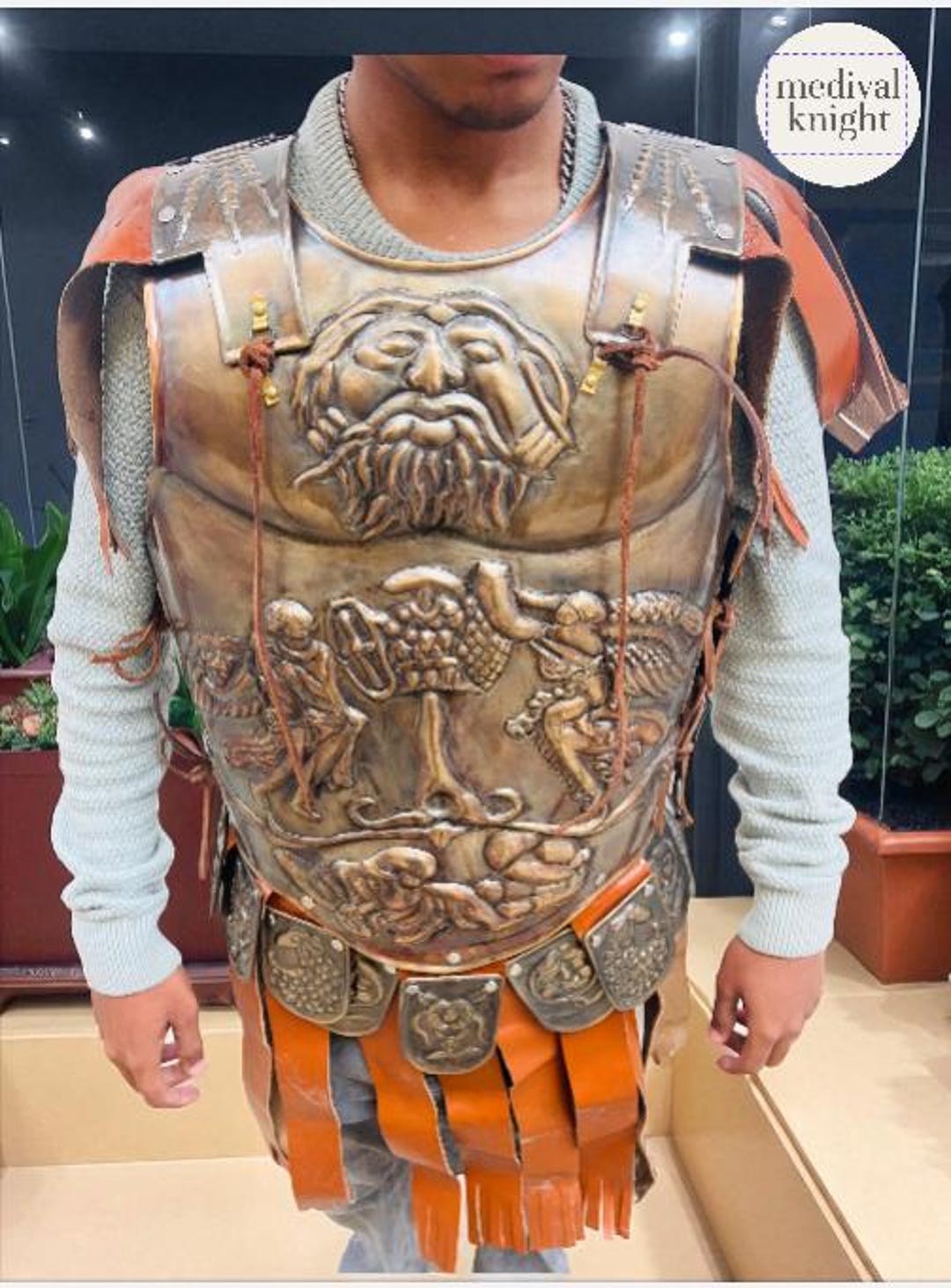 Roman Cuirass Muscle Armor - Medieval Steel Greek Gladiator Breastplate ...