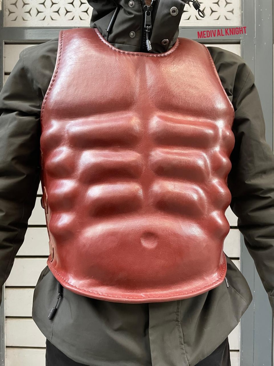 Medieval Leather Muscle Armor | Handmade Red Gladiator Chest Plate ...