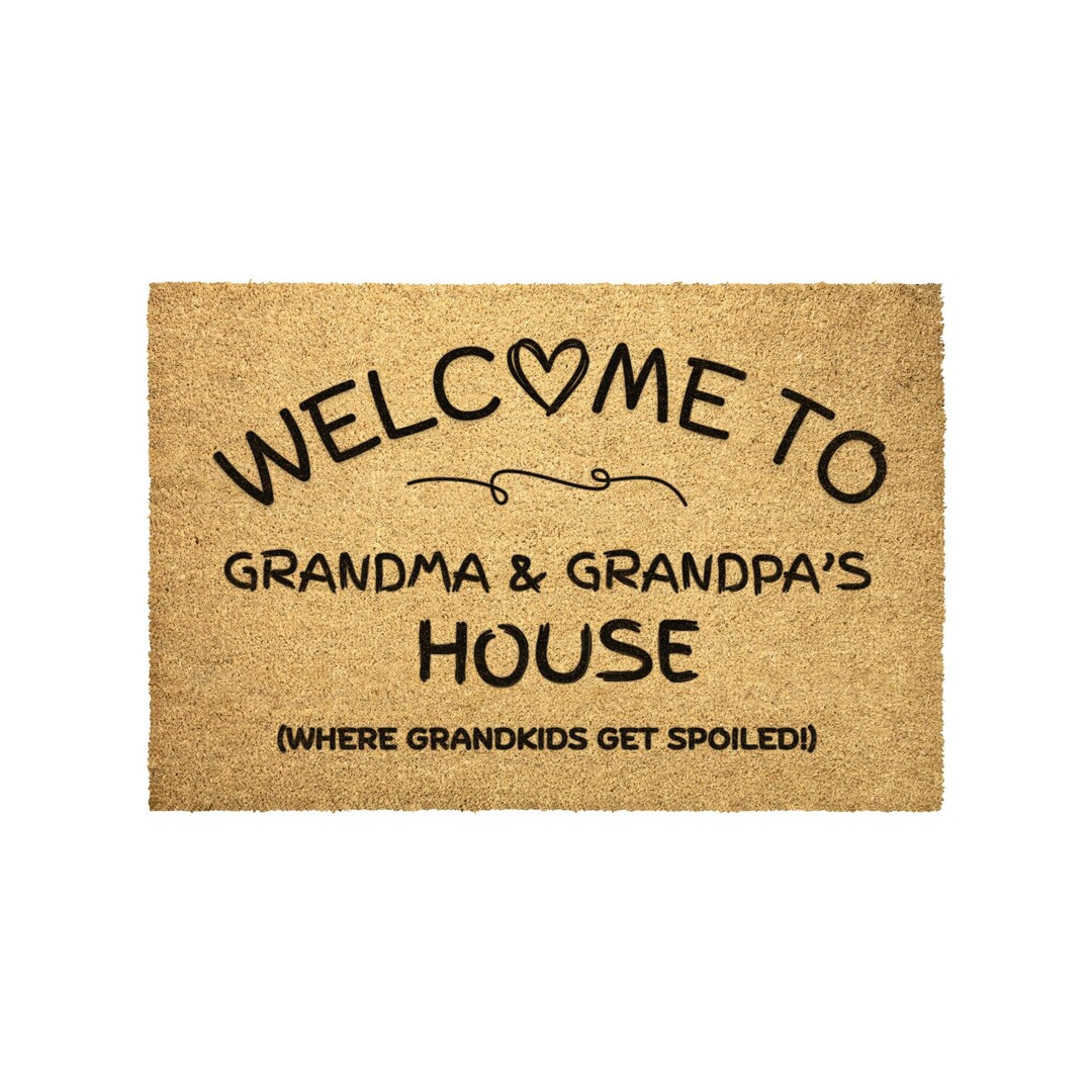Welcome to Grandma & Grandpa's House Door Mat, Grandparents Entry Mat ...
